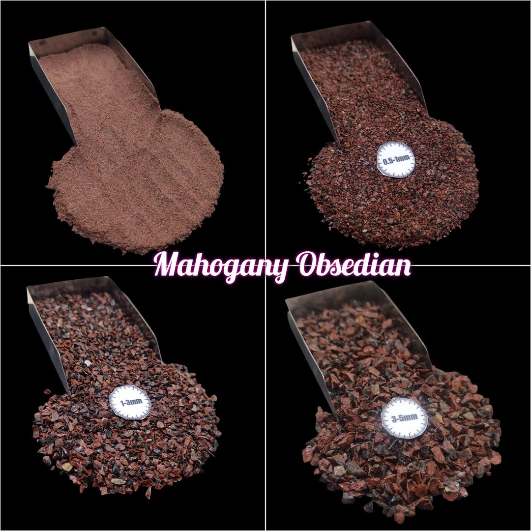 Coarse Mahogany Obsidian Crushed Powder for Energy Healing Jewelry ...