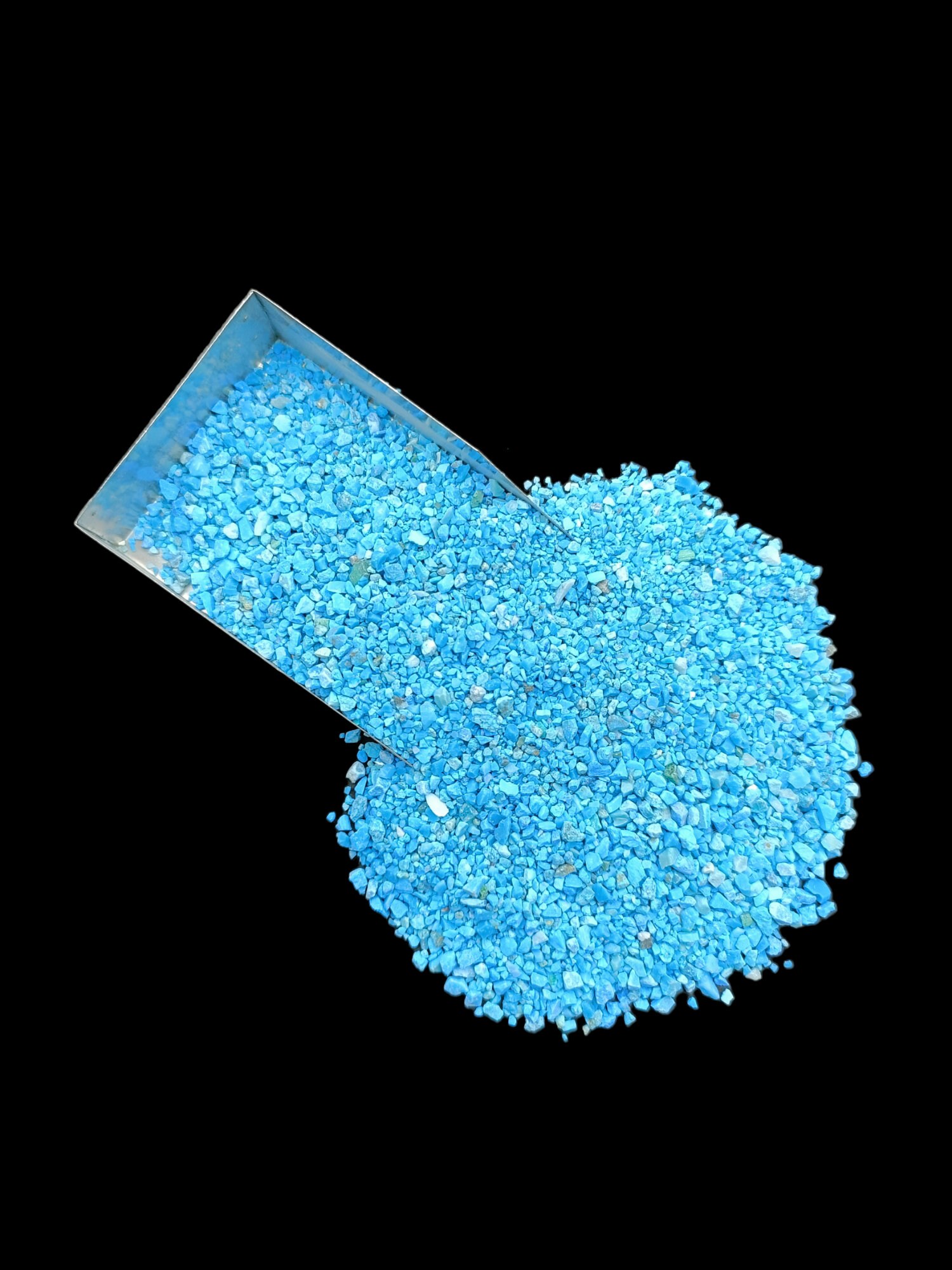 Turquoise Crushed Raw Stone Powder, 1-3mm Sky Blue Crushed Powder Great ...