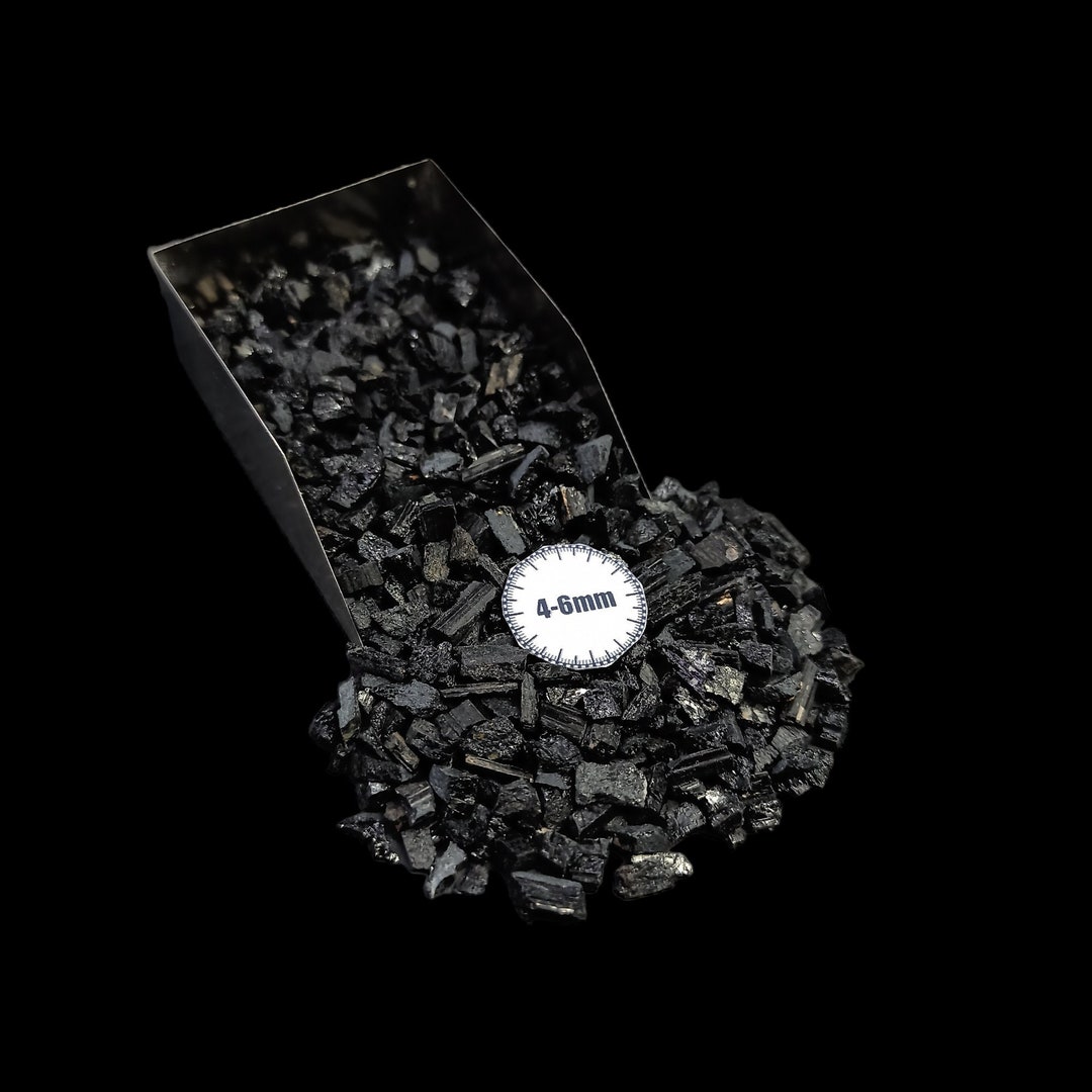 Raw Black Tourmaline Coarse Powder - 4-6mm Gemstone for Woodworking Art ...