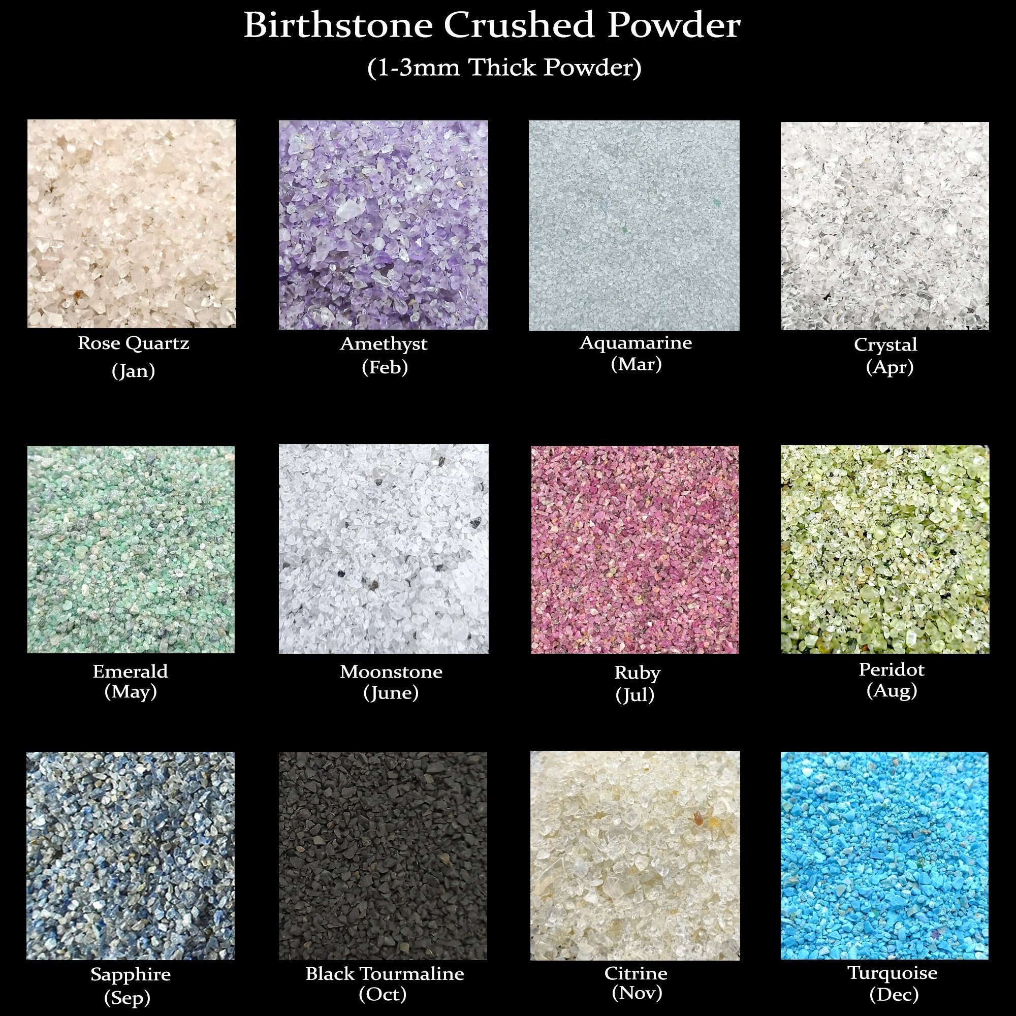 Natural Gemstone Crushed Raw Rough Stone Powder 1-3mm Crushed - Etsy