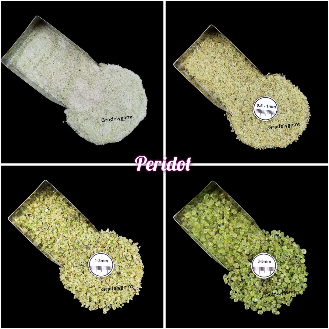 Peridot Birthstone Gemstone Crushed Powder - August's Radiant Green ...