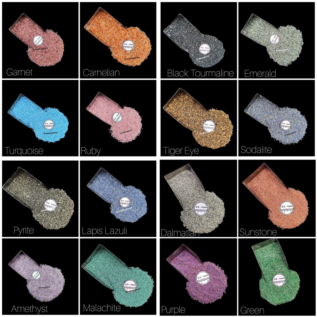 Crushed Gemstone Coarse Powder Collection for Ring Inlay Resin Art ...