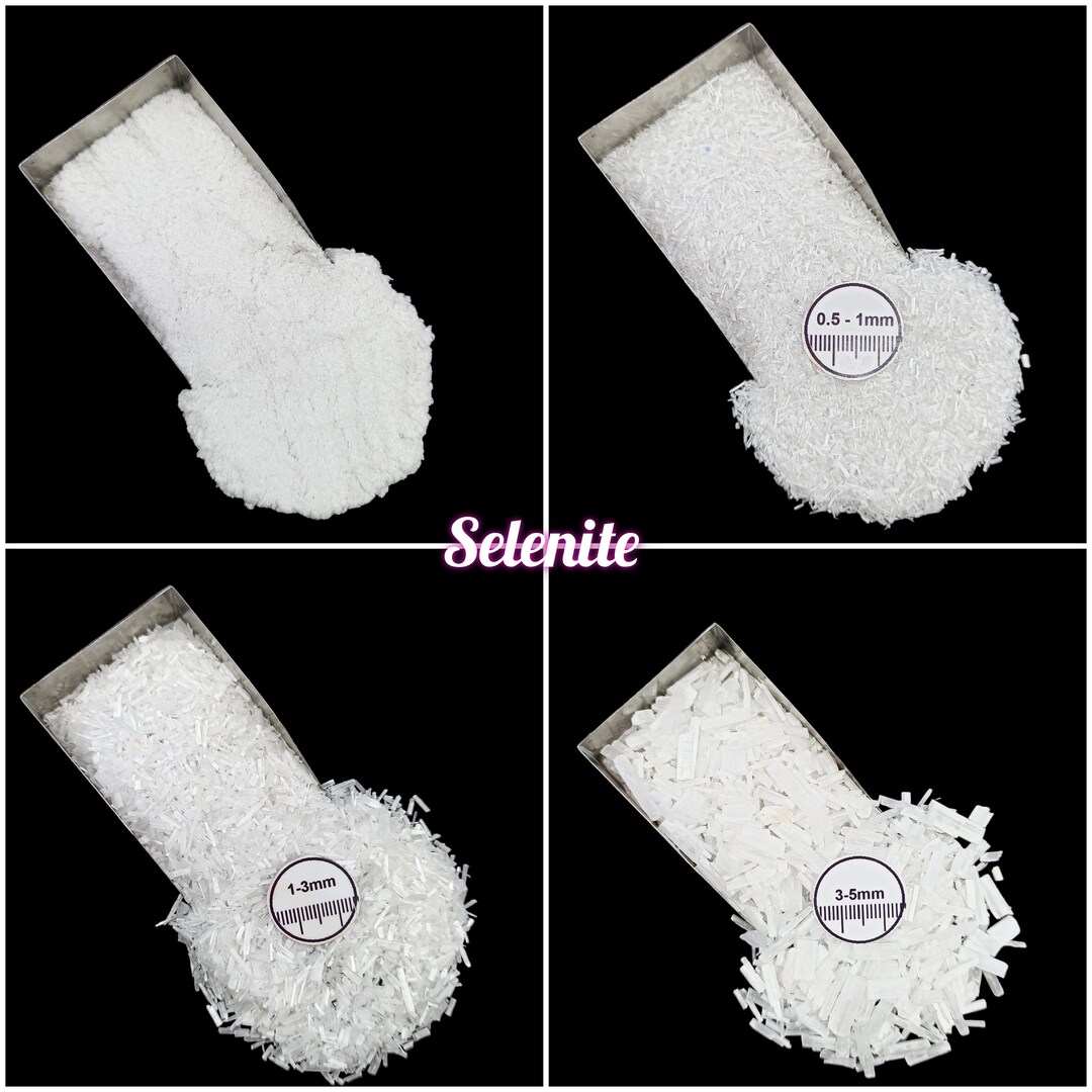 Natural Selenite Crushed Powder for Energy Healing Crafting ...