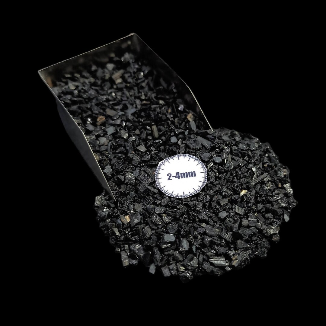 Black Tourmaline Crushed Coarse Powder 2-4mm - Natural Gemstone for ...