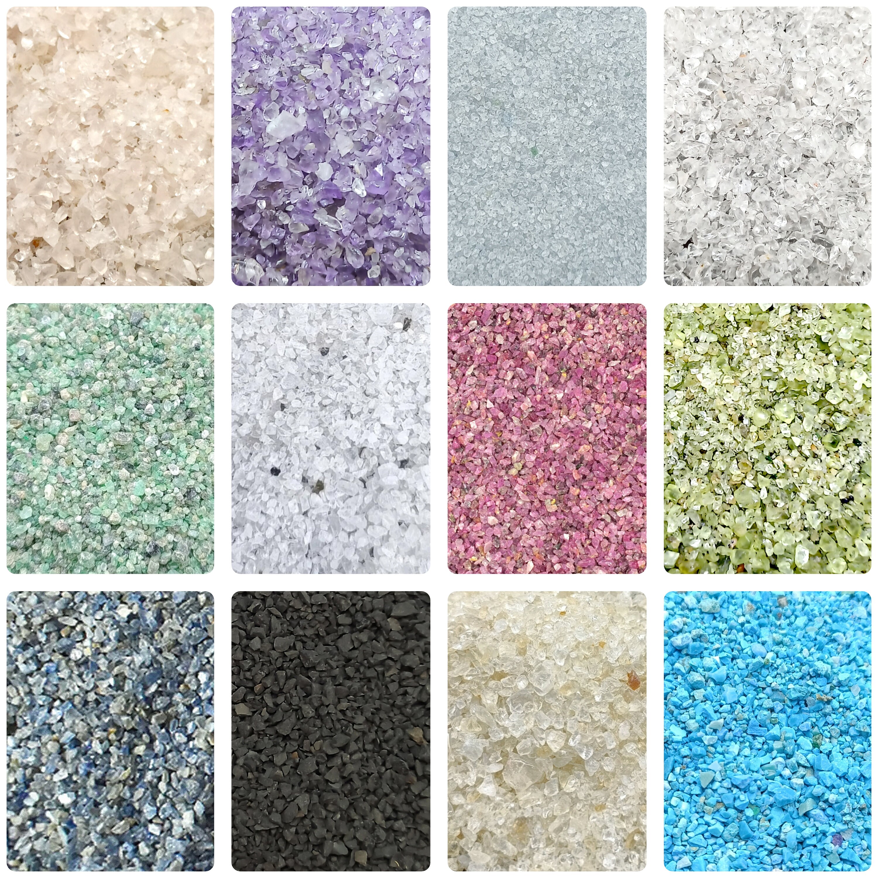 Natural Gemstone Crushed Raw Rough Stone Powder, 1-3mm Crushed Powder ...