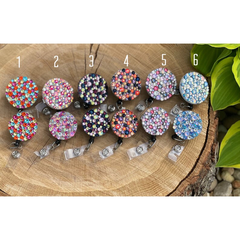 Rhinestone Badge Reel - Etsy