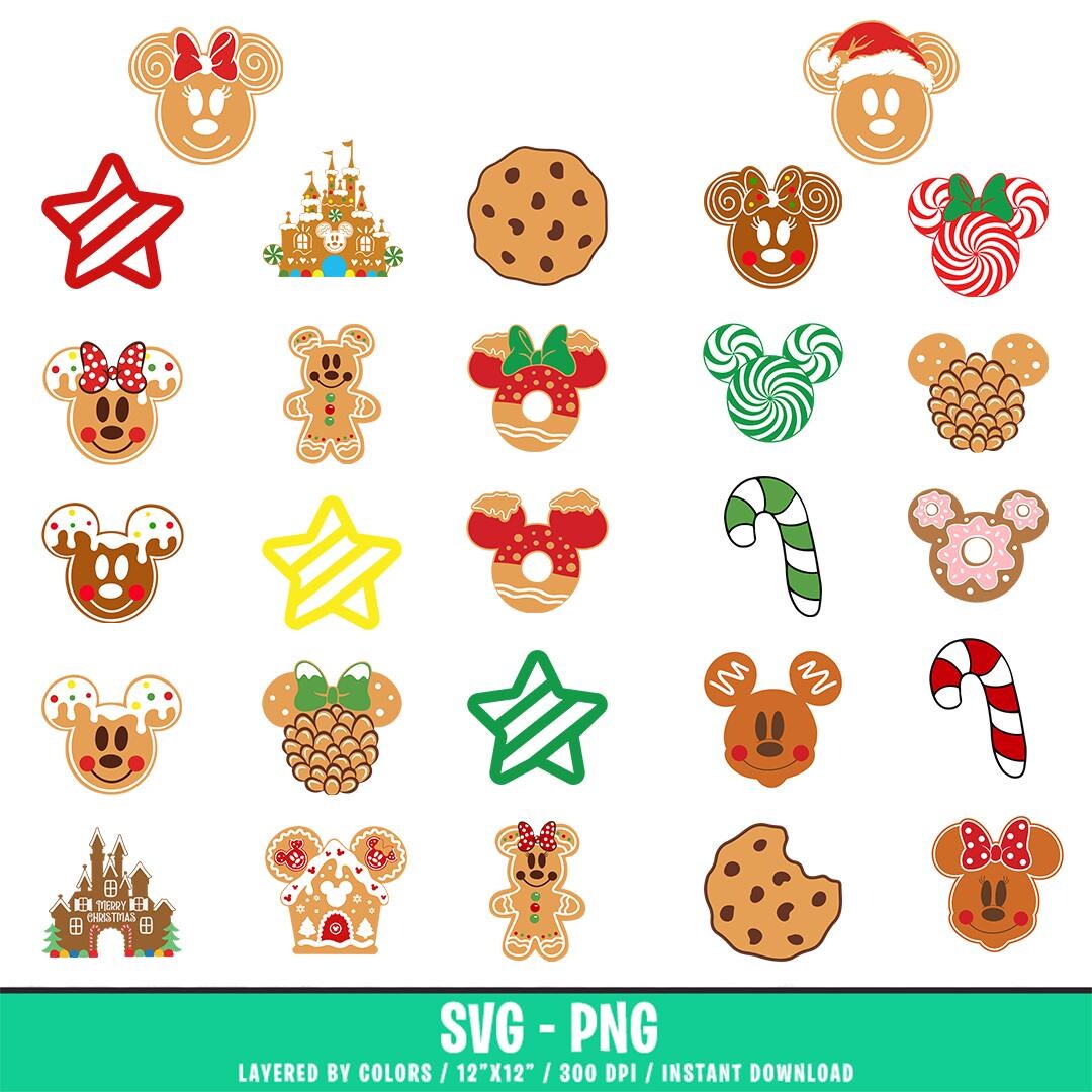 Christmas Gingerbread SVG Bundle, Bundle Snacks Christmas SVG, Mouse ...