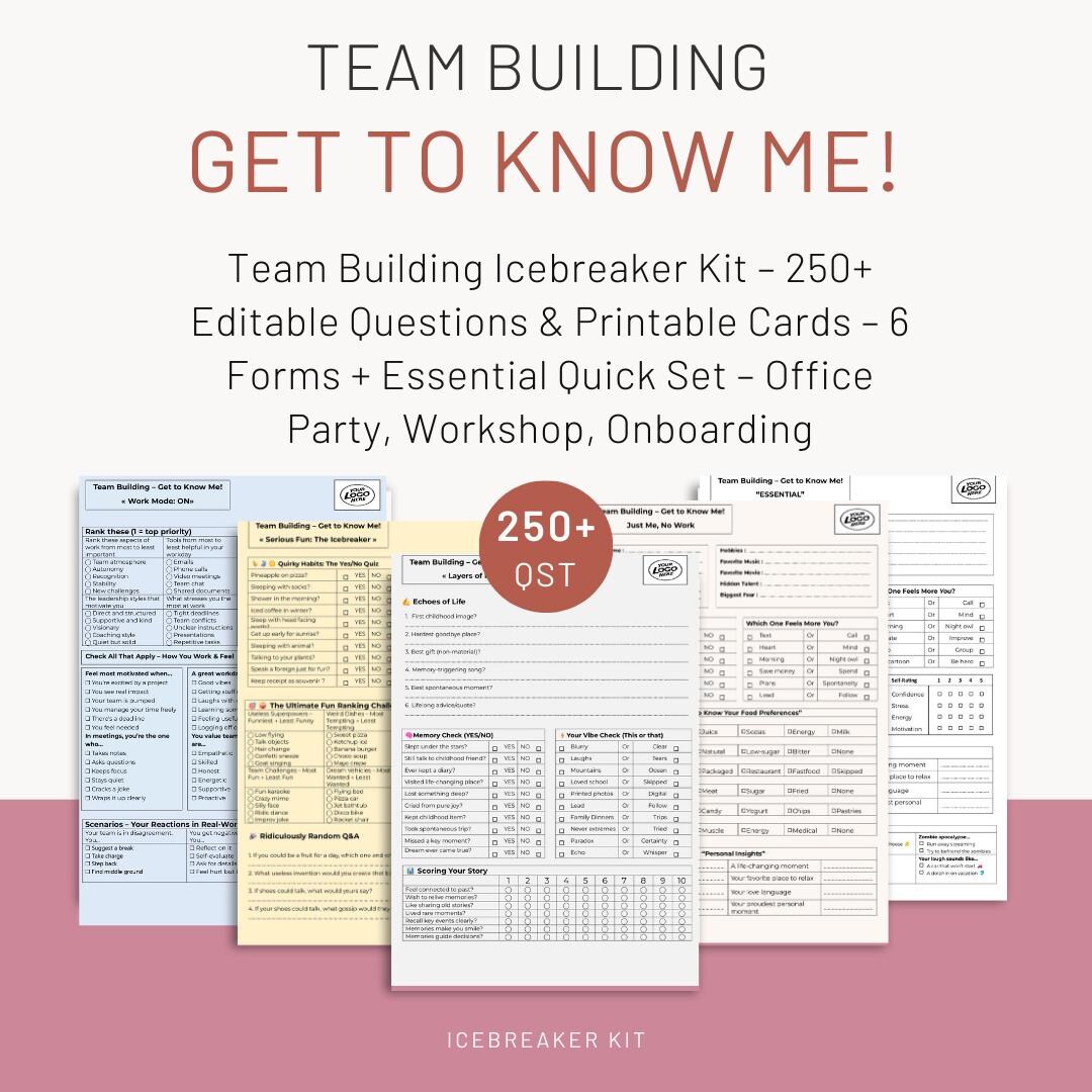 Team Building Get to Know Me Questionnaire Printable | Icebreaker Game ...