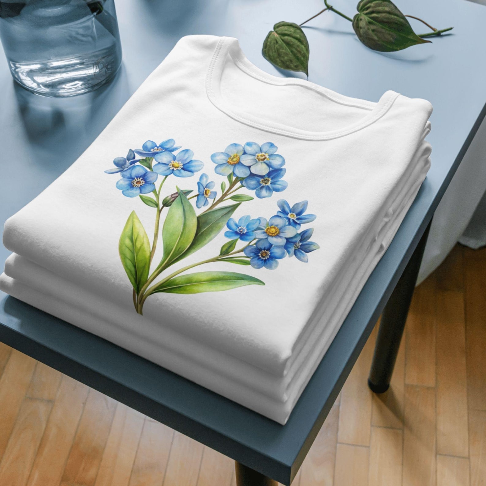 Watercolor Forget Me Not Clipart Bundle: Blue Floral Pngs (digital ...