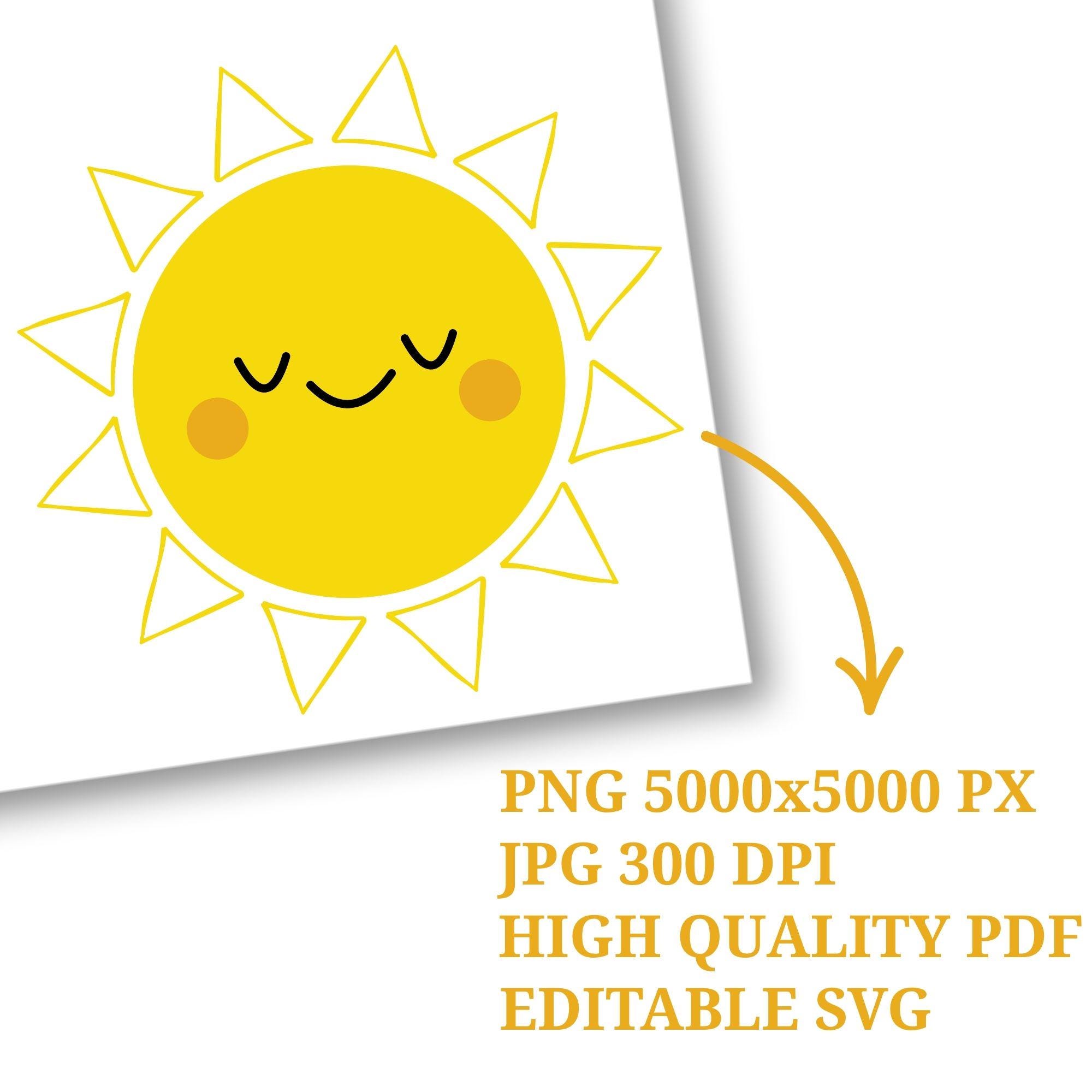 Sun Single Sun SVG, Sun Single Sun PNG, Sun SVG, Summer Svg, Sunshine ...