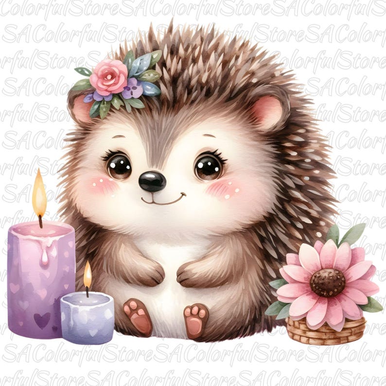 Watercolor Hedgehog Clipart Bundle, Nursery Art (digital Download - Etsy