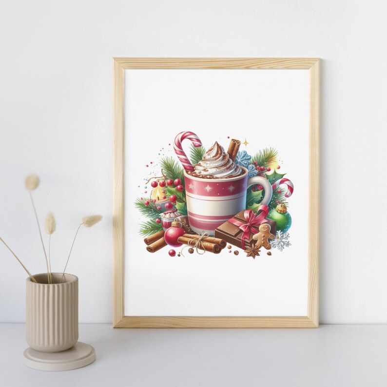 35 Watercolor Christmas Hot Chocolate Clipart Png Winter Hot Cocoa ...