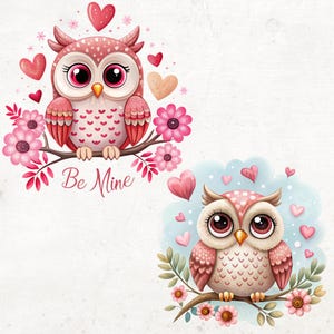10 Valentines Day Clipart Watercolor Cute Valentines Owl Valentines Day ...