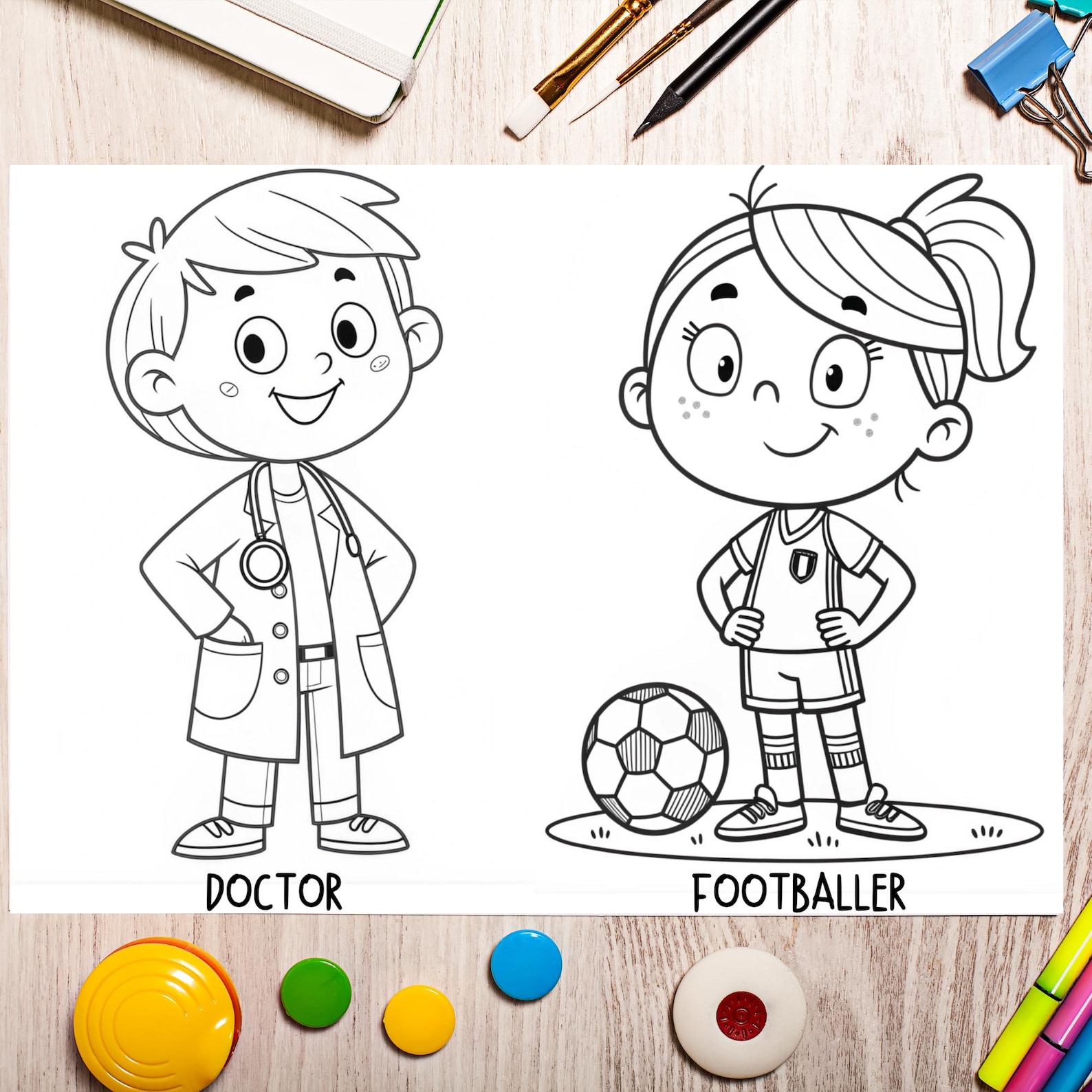 Occupations Coloring Book: 25 Professions, Fun Learning (PDF Download ...