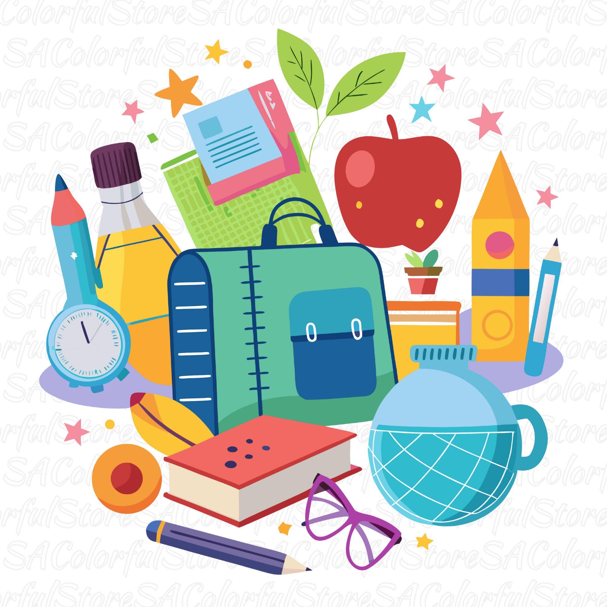 School Clipart Bundle, Back to School PNG SVG, Commercial Use - Etsy
