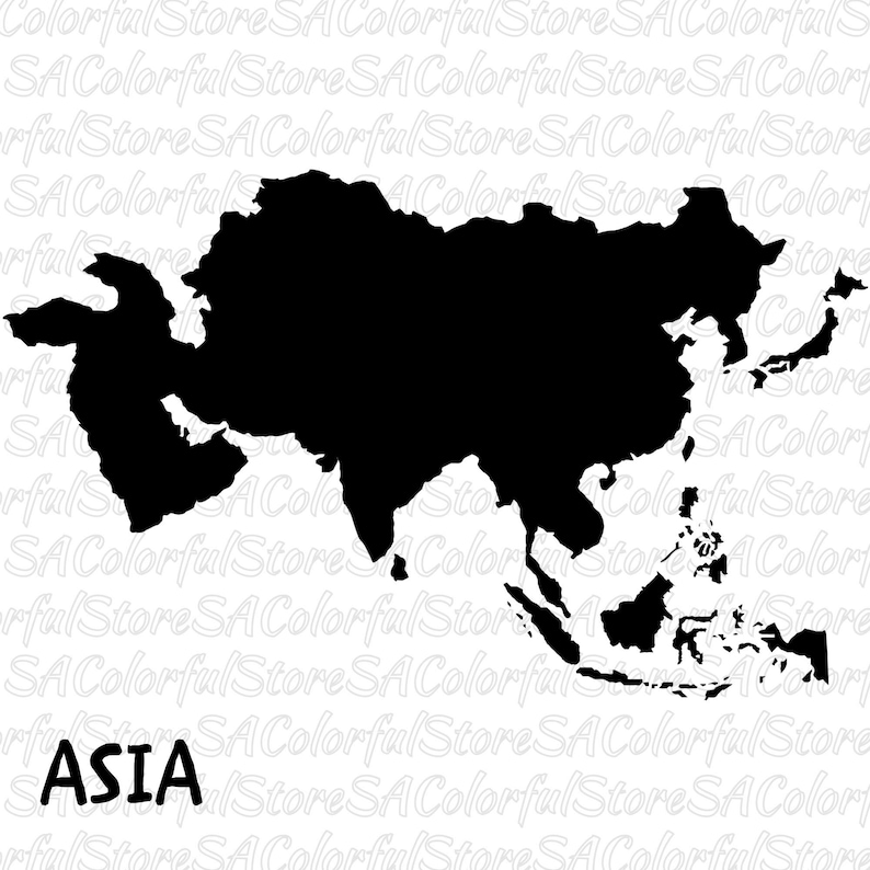 7 Continents Silhouette Clipart Bundle, World Map (svg, Png, Jpg, Pdf ...