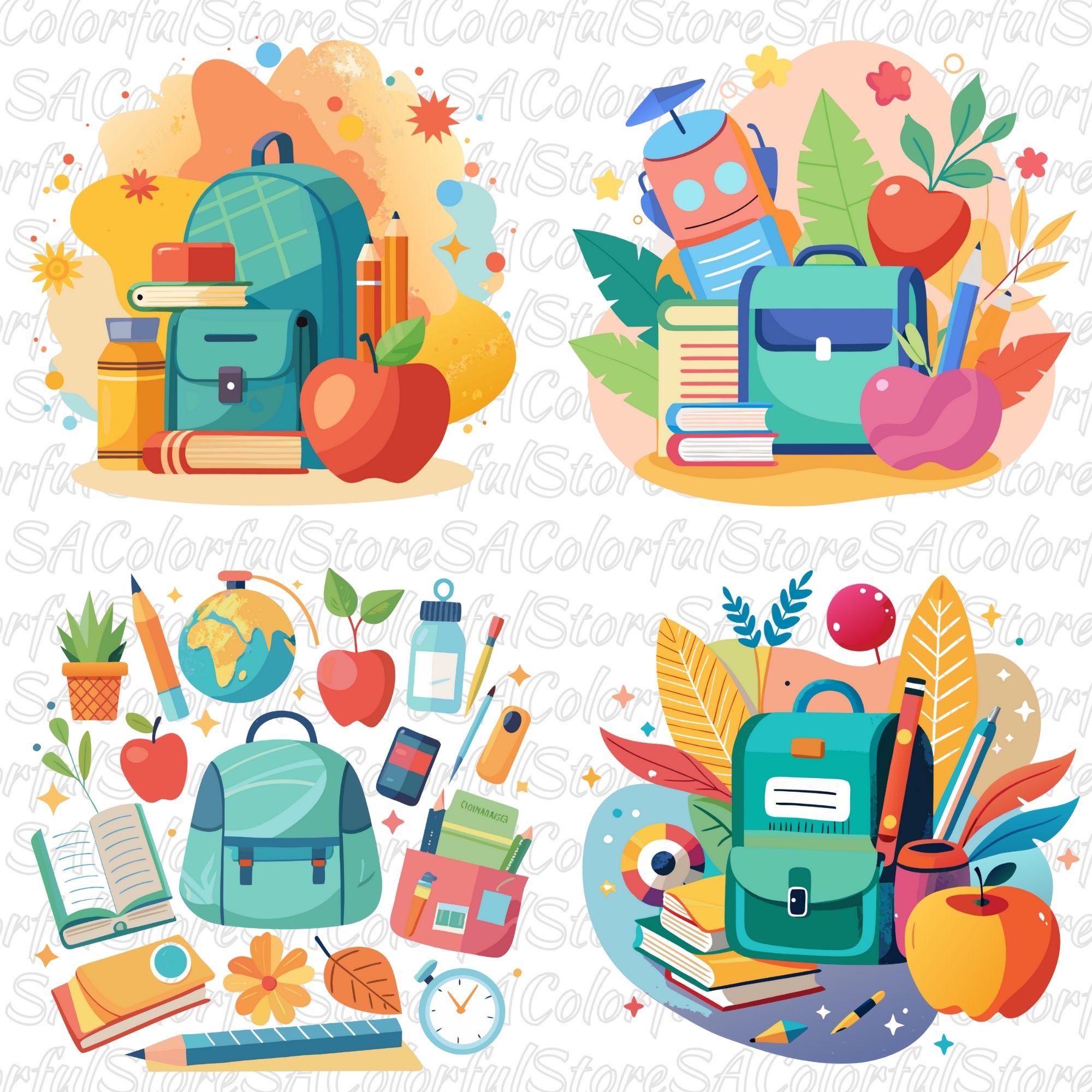 School Clipart Bundle, Back to School PNG SVG, Commercial Use - Etsy