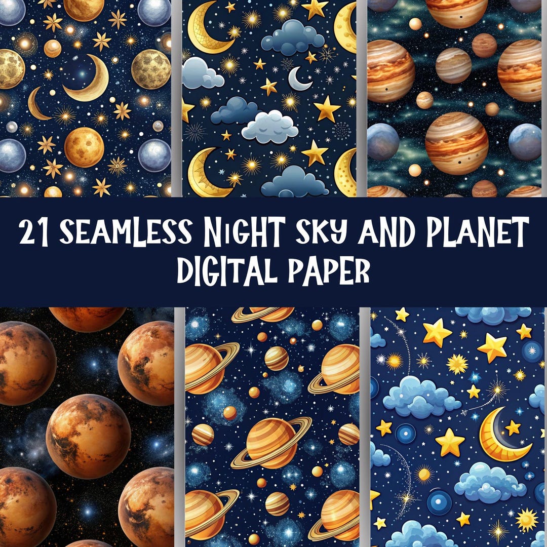 Watercolor Galaxy JPG Digital Paper: Night Sky & Planets, Digital ...