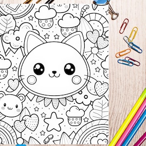 21 Kawaii Coloring Pages Cute Coloring Pages for Kids Homeschool ...