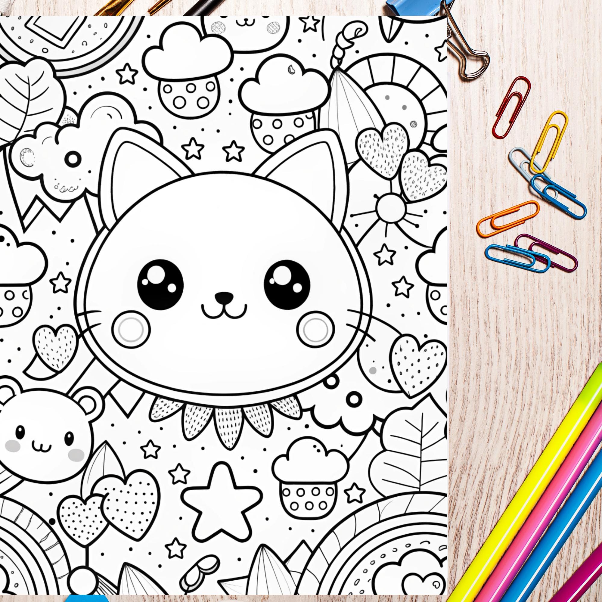 21 Kawaii Coloring Pages Cute Coloring Pages for Kids Homeschool ...