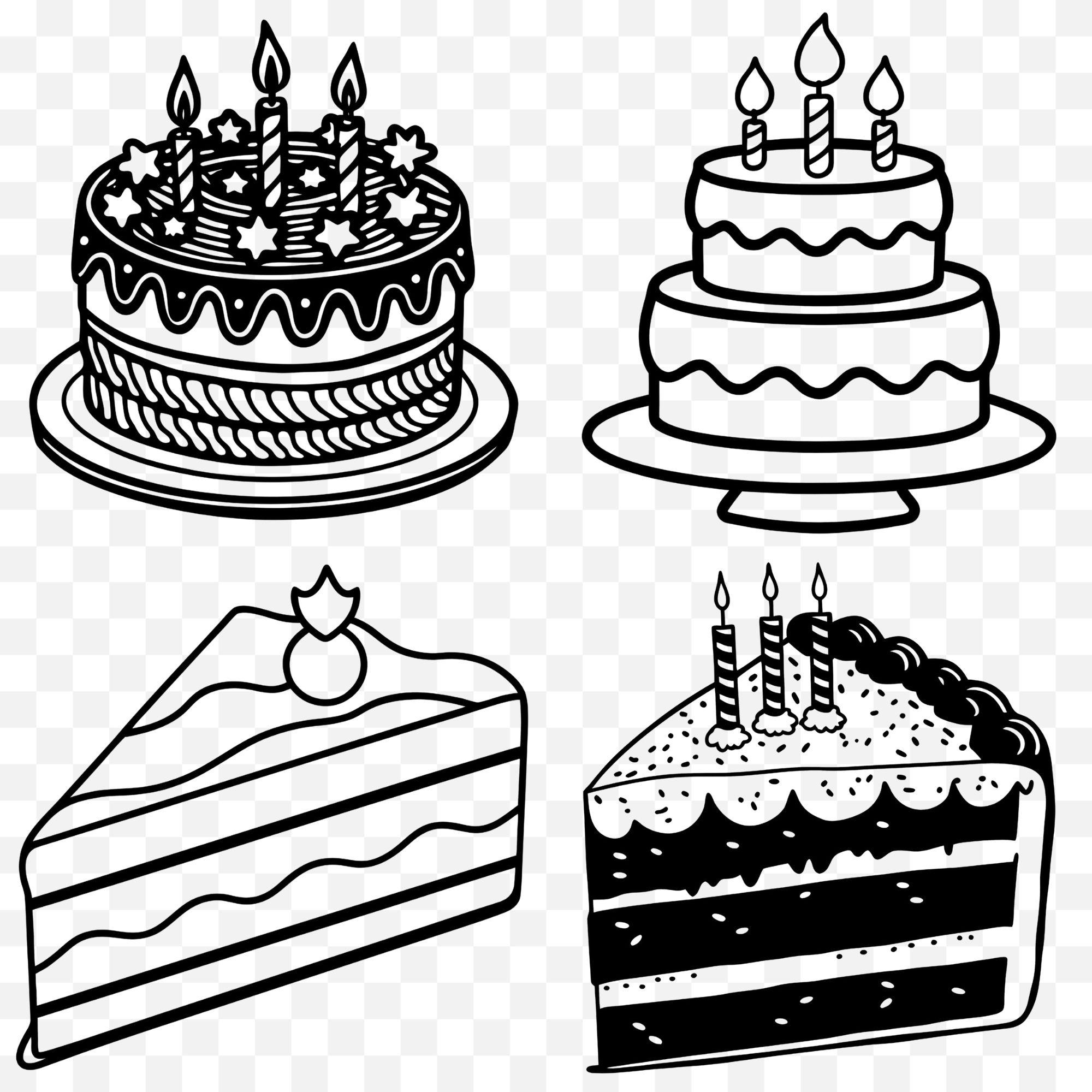 Birthday Cake SVG & PNG Bundle: 25 Cake Designs (digital Download) - Etsy