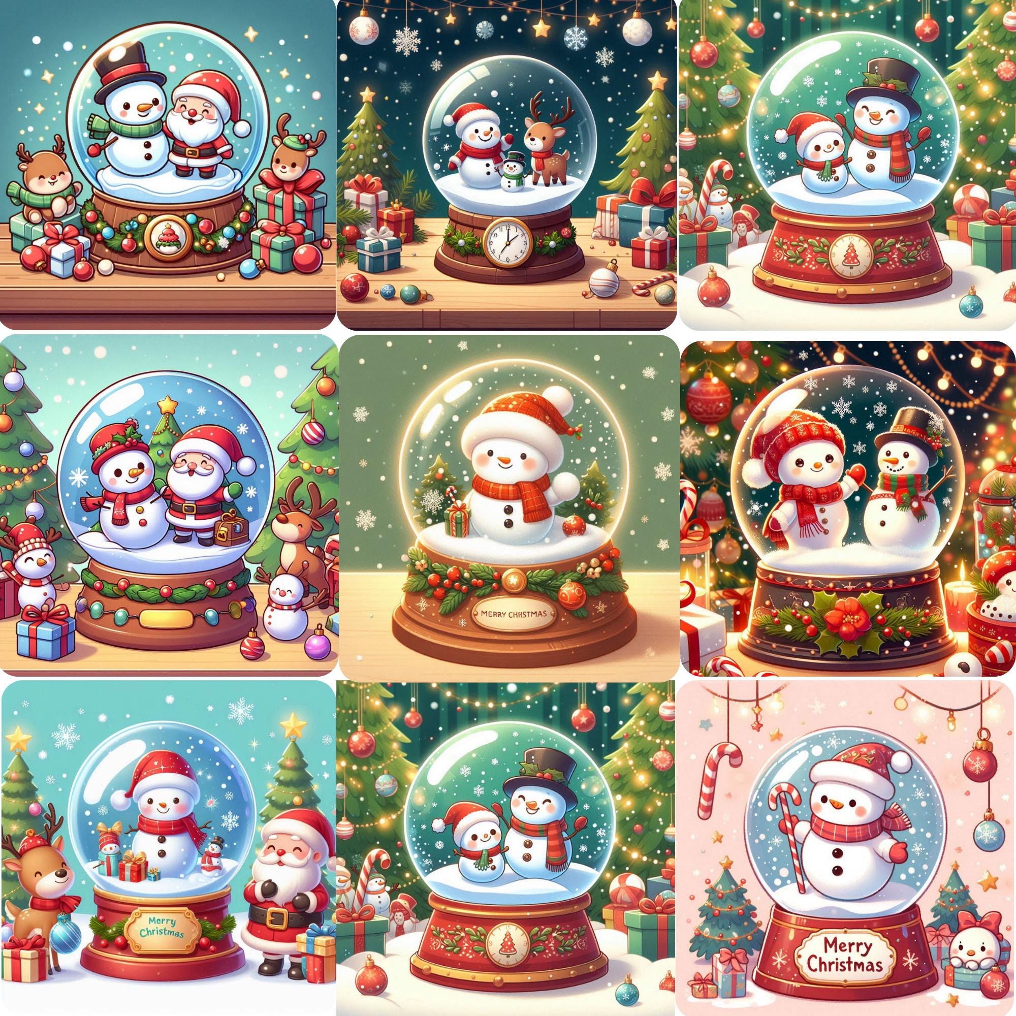 Christmas Snow Globe Clipart Watercolor Snowglobe Clipart Christmas ...