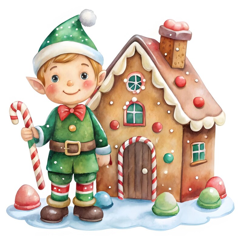 15 JPG Christmas Elf Clipart Bundle, Cute Christmas Elves, Elf ...