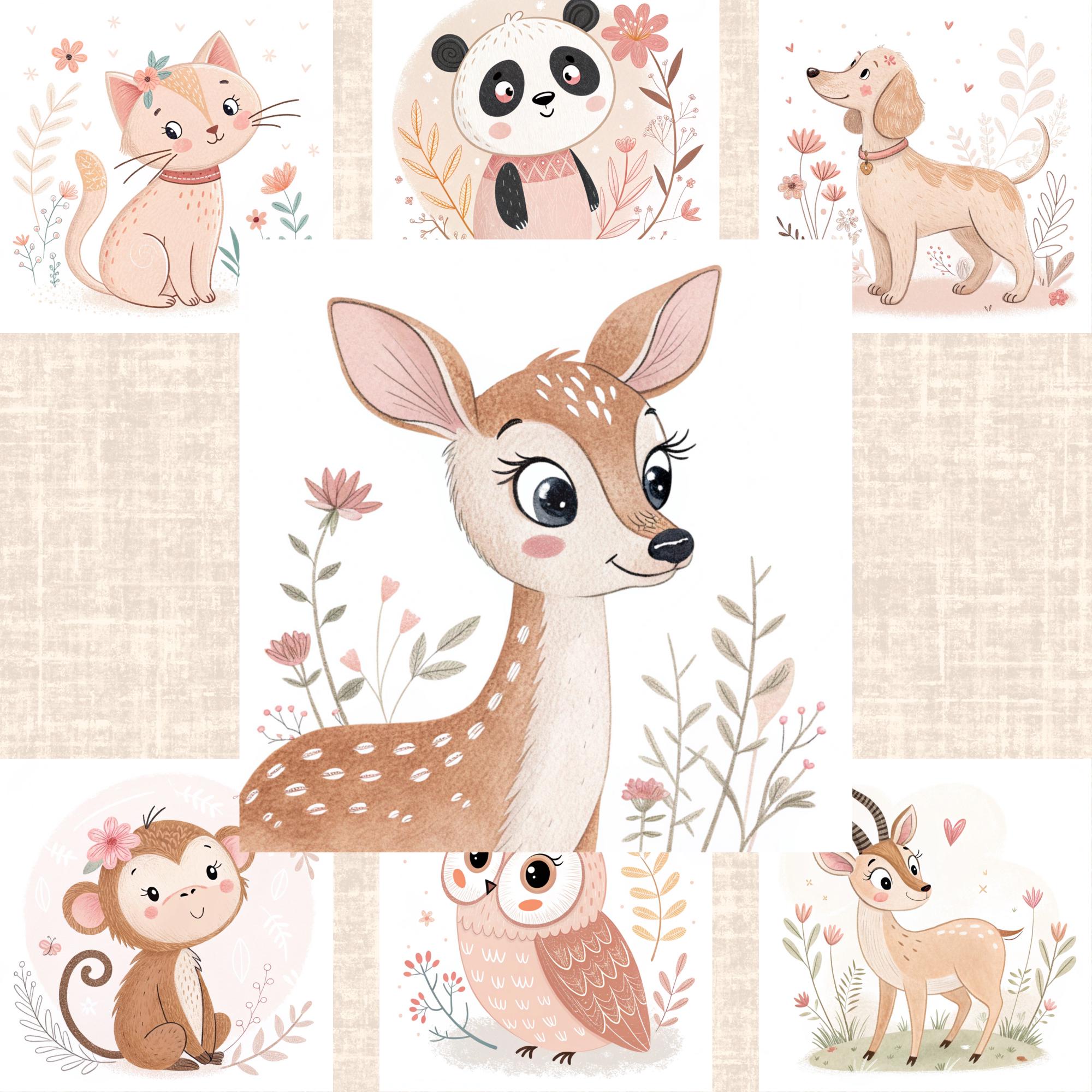 23 Watercolor Cute Animals Cute Animal Png Animal Nursery Cute Animal ...