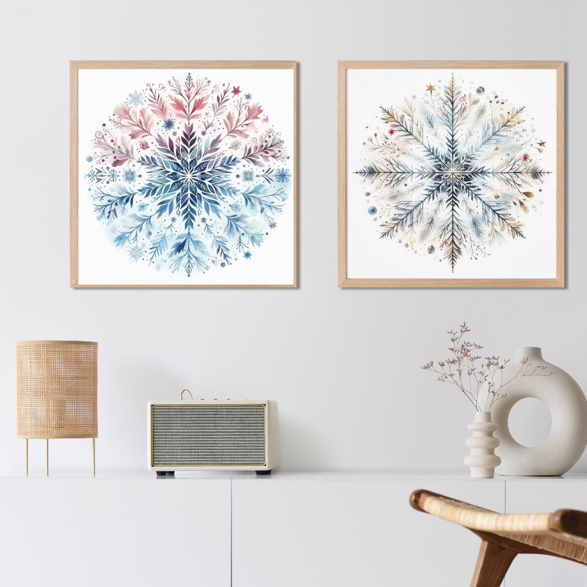 24 Watercolor Snowflake Clipart Winter Crafts Cards and Decor ...