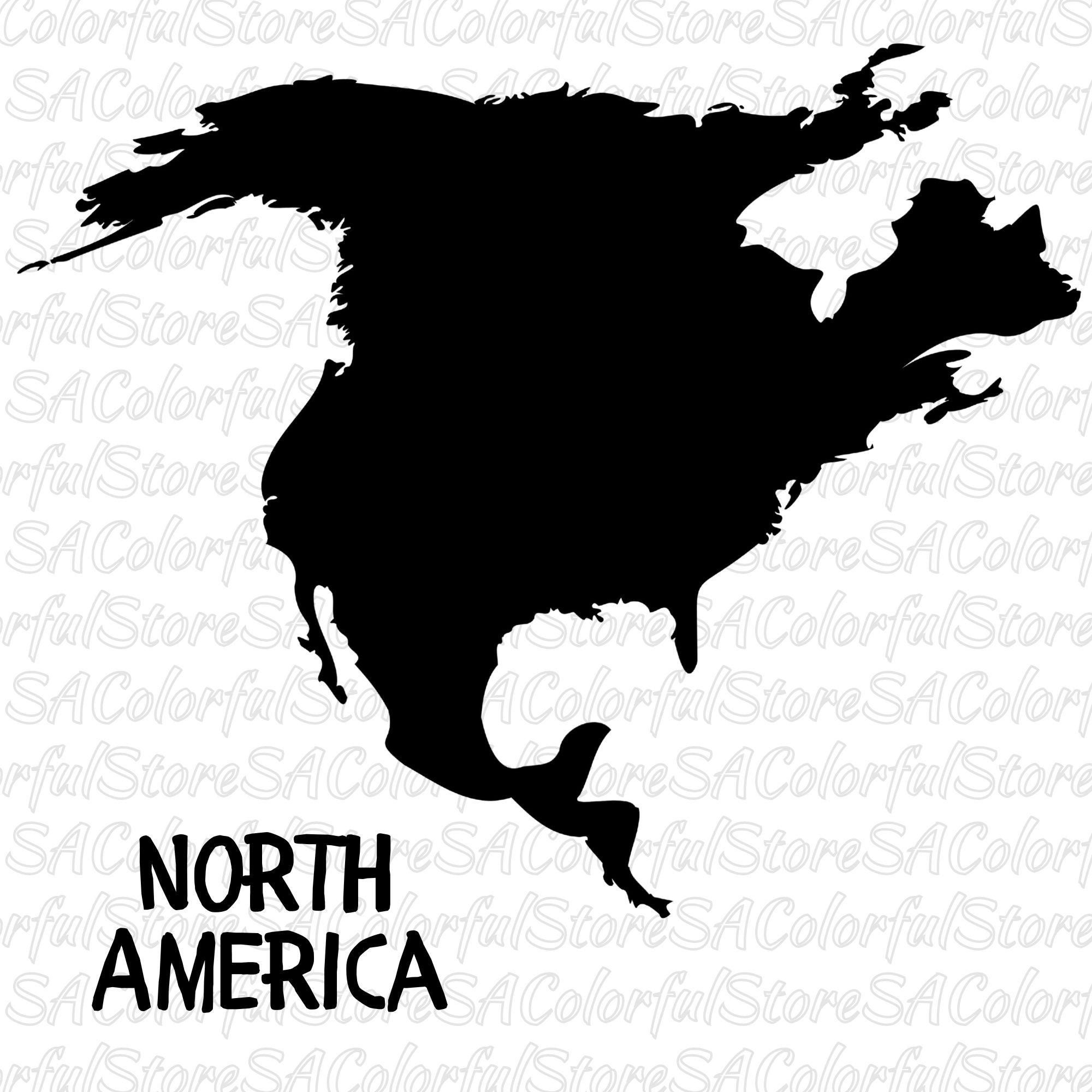 7 Continents Silhouette Clipart Bundle, World Map (svg, Png, Jpg, Pdf ...