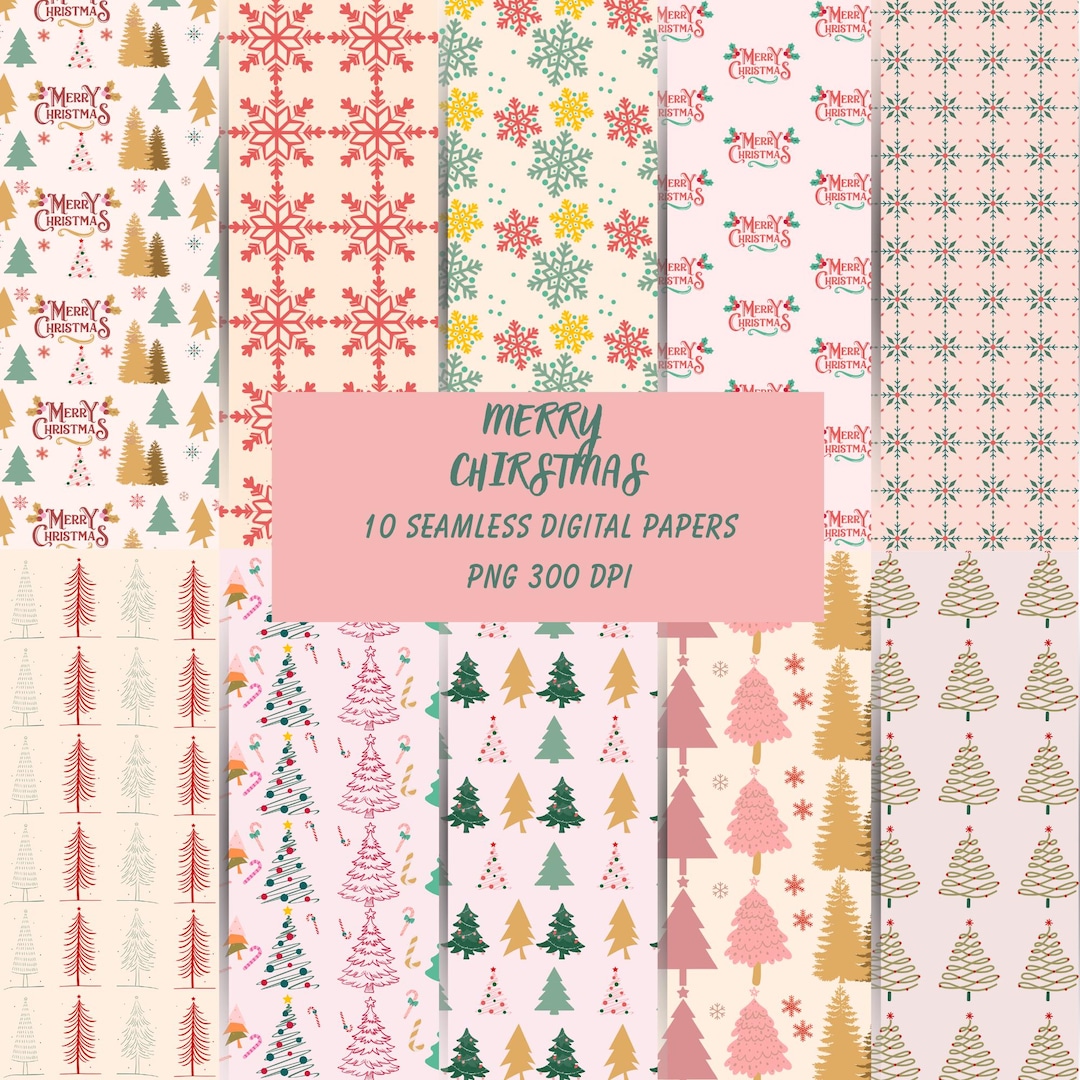 Printable Digital Paper Classic Christmas Printable Paper Pack ...