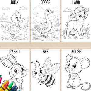 Farm Animals Coloring Pages for Kids: 20 Printable Activity Sheets (PDF ...