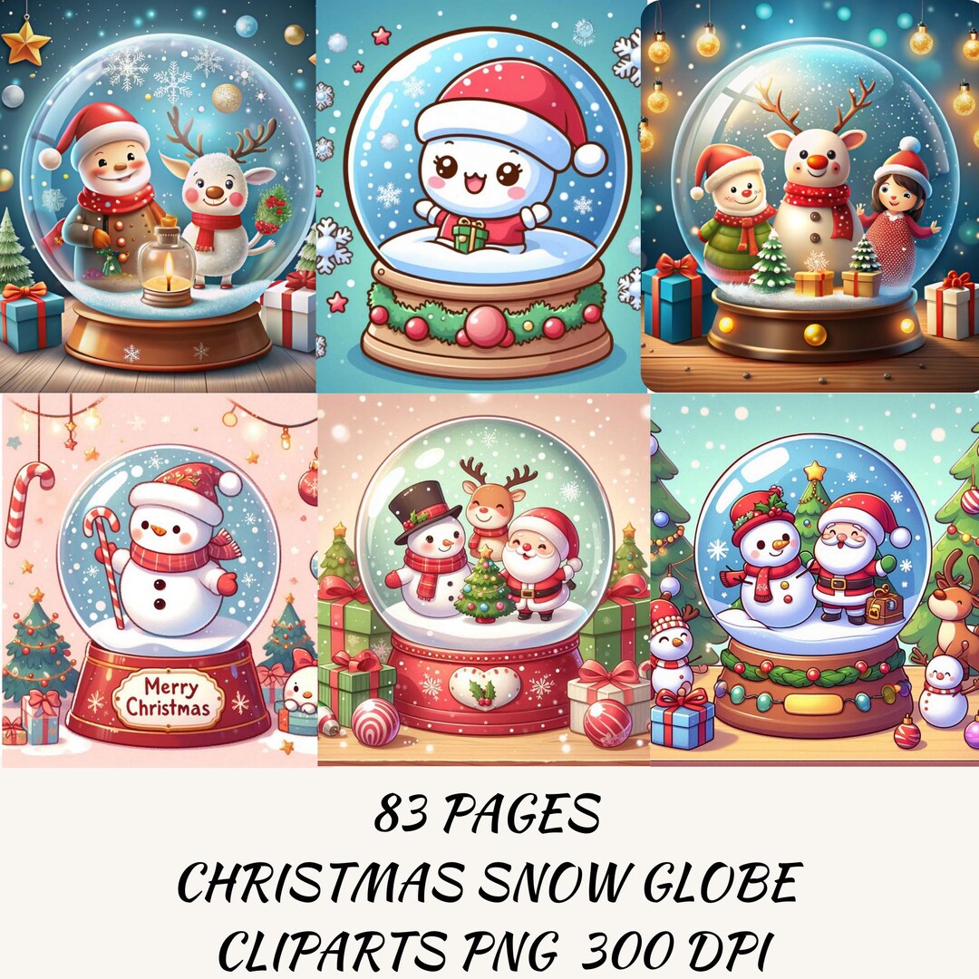 Christmas Snow Globe Clipart Watercolor Snowglobe Clipart Christmas ...