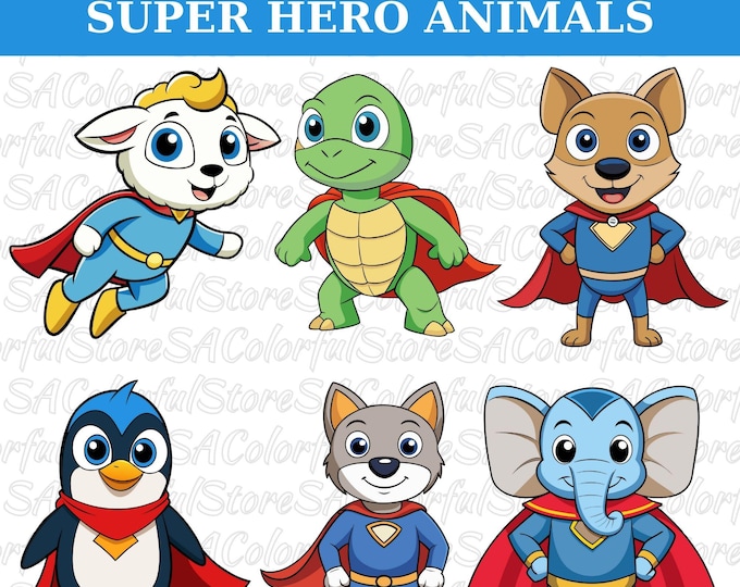 Superhero Svg, Animal Superhero Clipart, Cute Woodland Animals Svg ...