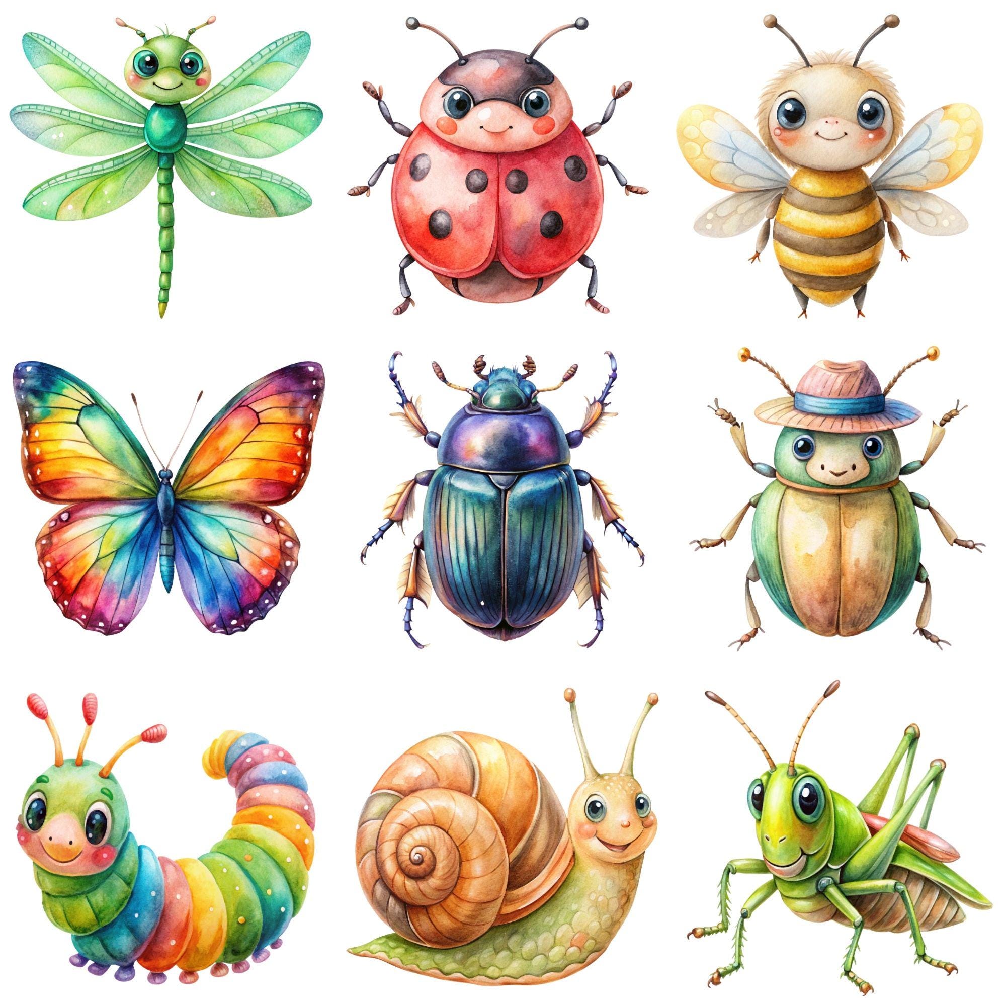 28 Cute Insects PNG Clipart, Cute Bugs Png, Insects Digital Art Printable Insects, Ant, Fly ...