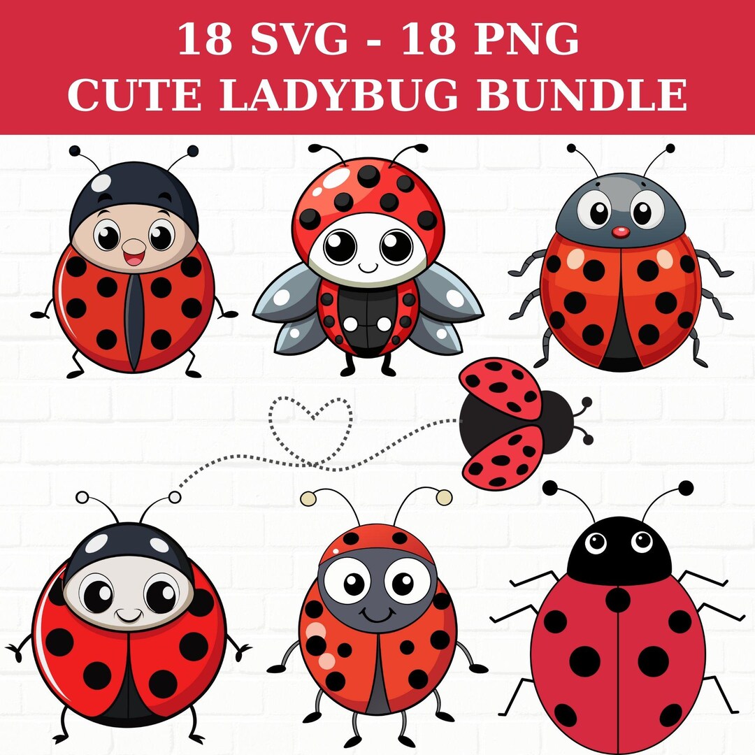 Ladybug SVG PNG Bundle, Ladybug Svg Png Clipart, Layered Ladybug Svg ...
