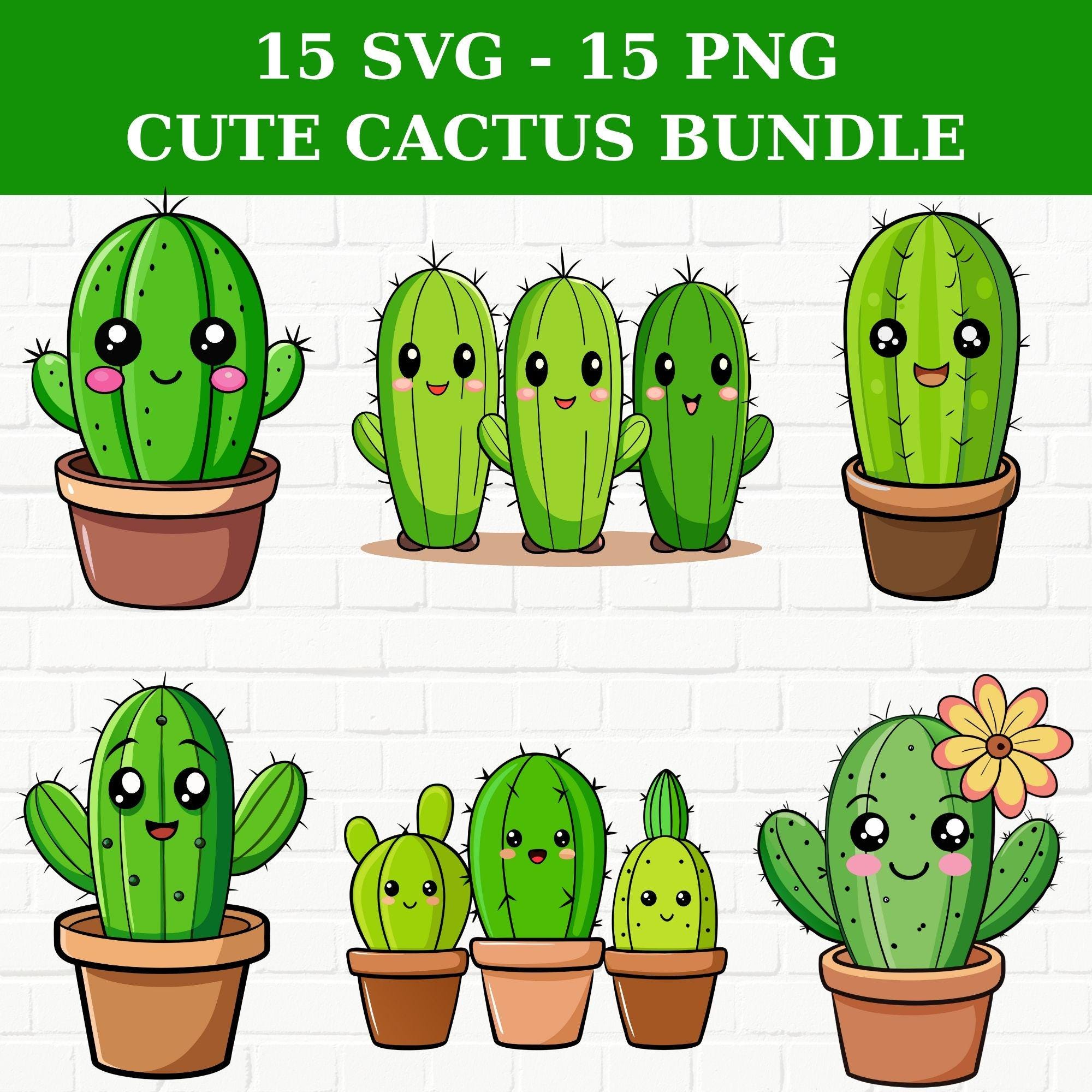 Cute Cactus Svg Png Clipart, Cactus and Succulent Flowers Cacti Png ...