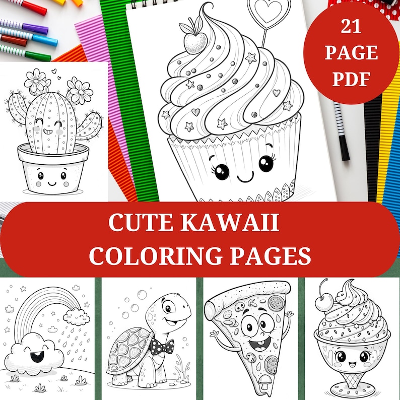21 Kawaii Coloring Pages Cute Coloring Pages for Kids Homeschool ...