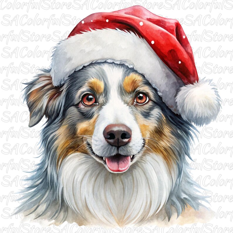 Christmas Dog Watercolor Clipart Bundle: Festive Holiday PNG ...