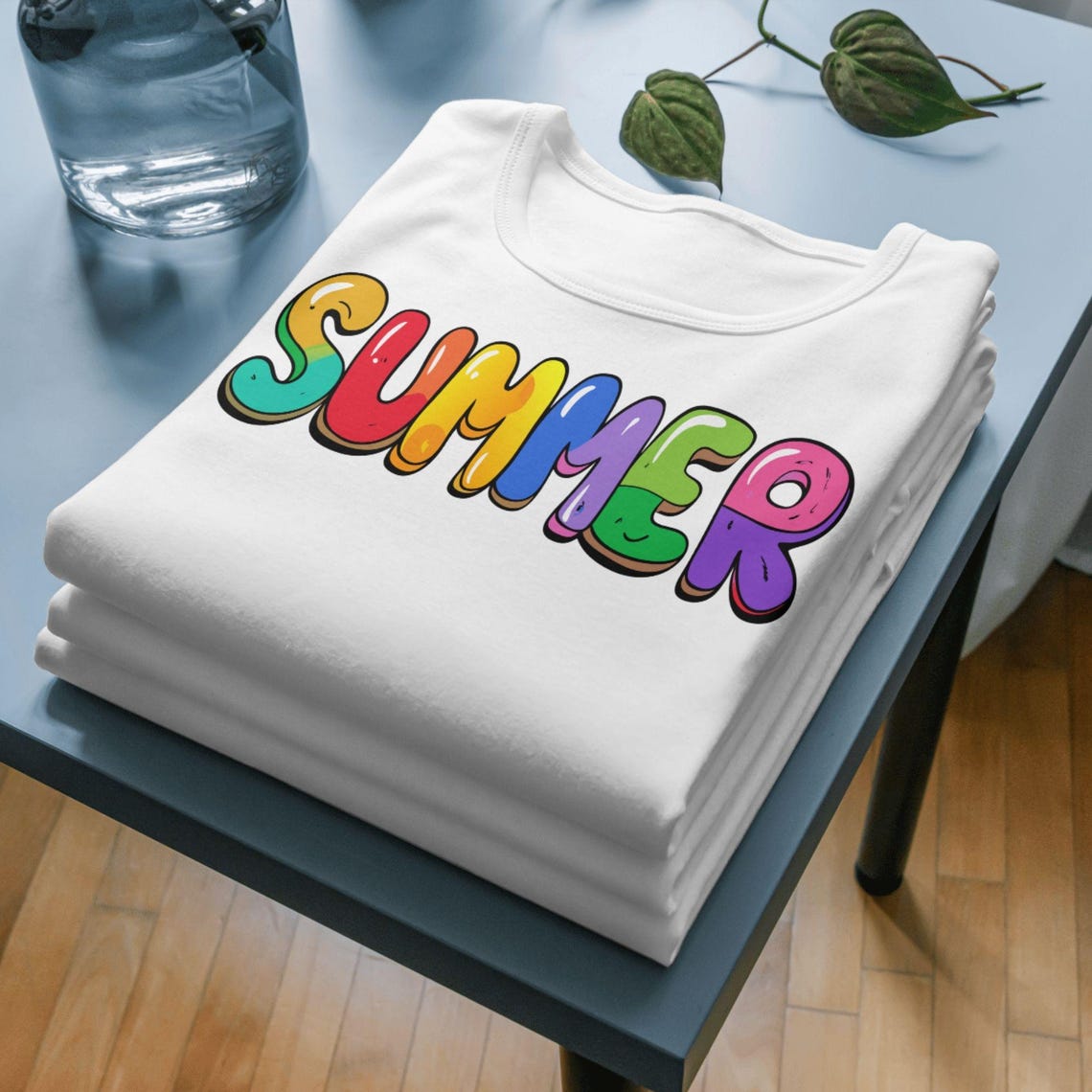 Hello Summer SVG PNG Bundle: Colorful Doodle Letters, T-shirt Design ...