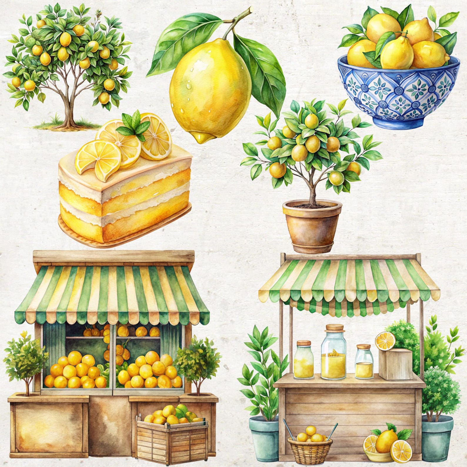 32 Lemon Clipart Png and 8 Digital Seamless, Fruit Clipart, Lemon Png ...