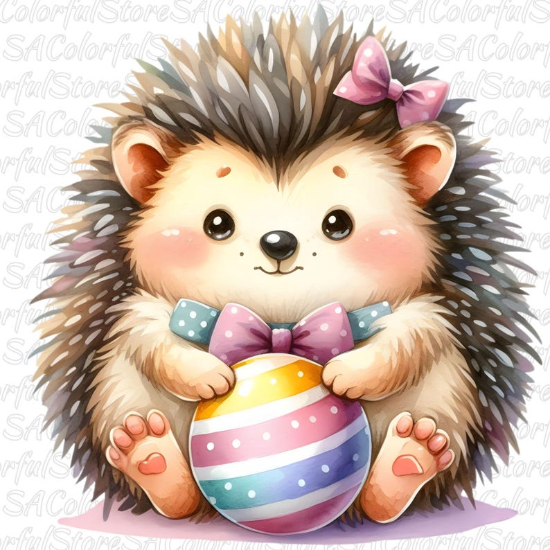 Watercolor Hedgehog Clipart Bundle, Nursery Art (digital Download - Etsy