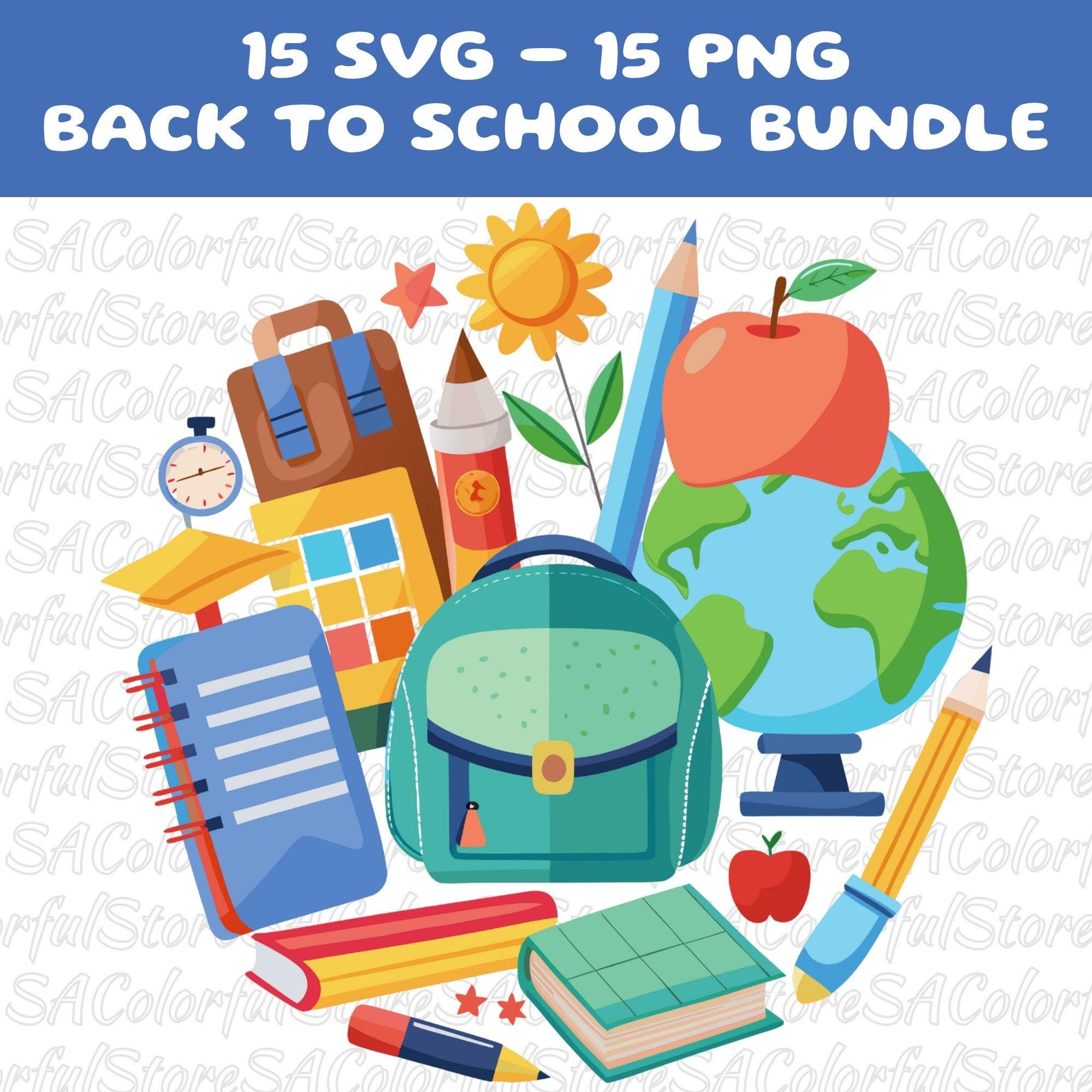 School Clipart Bundle, Back to School PNG SVG, Commercial Use - Etsy