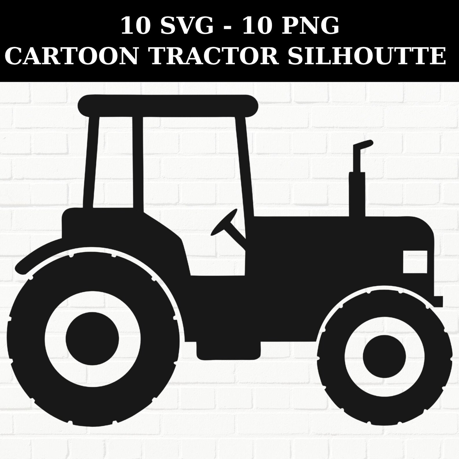 Tractor SVG PNG Bundle: Farm Silhouette Cut Files for Cricut - Etsy