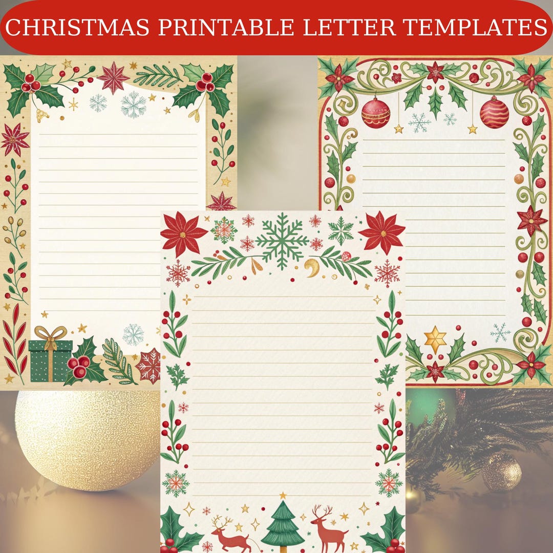 10 Printable Christmas Letter Templates Letter Paper Designs Printable ...