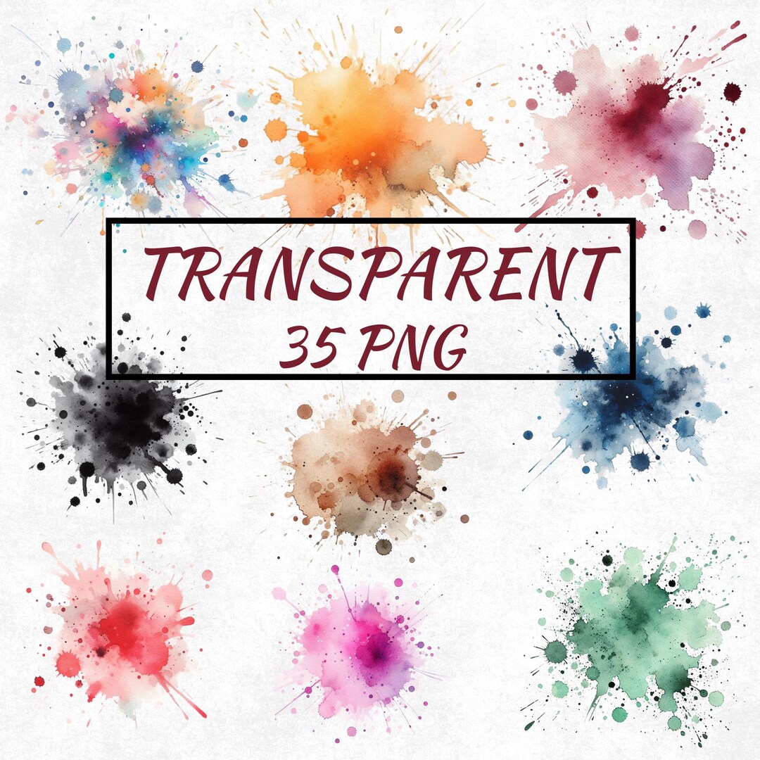 35 Pastel Watercolor Alcohol Ink Splash Clipart Bundle INK Watercolor ...
