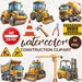 Watercolor Construction Clipart: Trucks, Excavators, Cranes (PNG ...