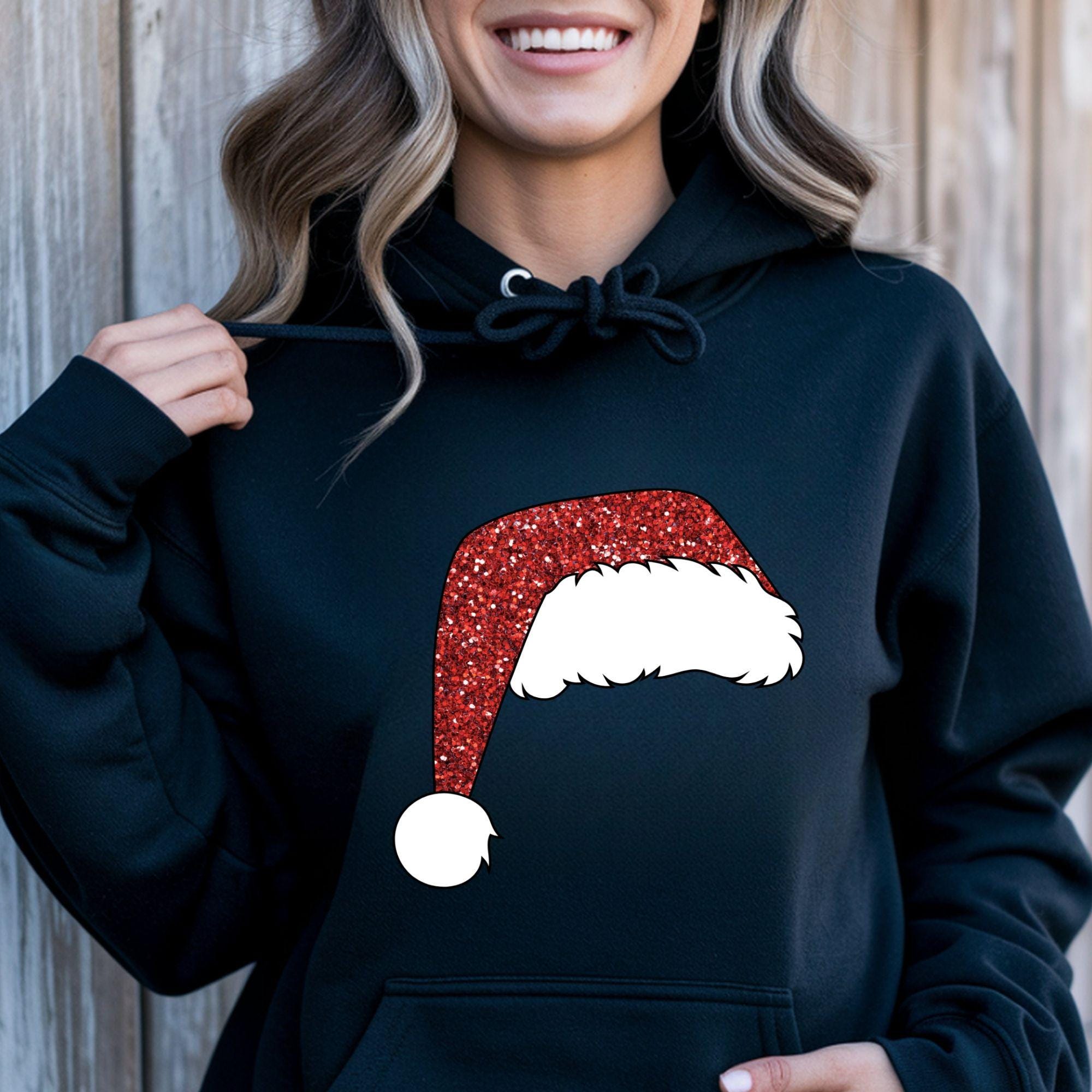Red Glitter Santa Hat SVG and PNG, Christmas Layered Cut File (digital ...