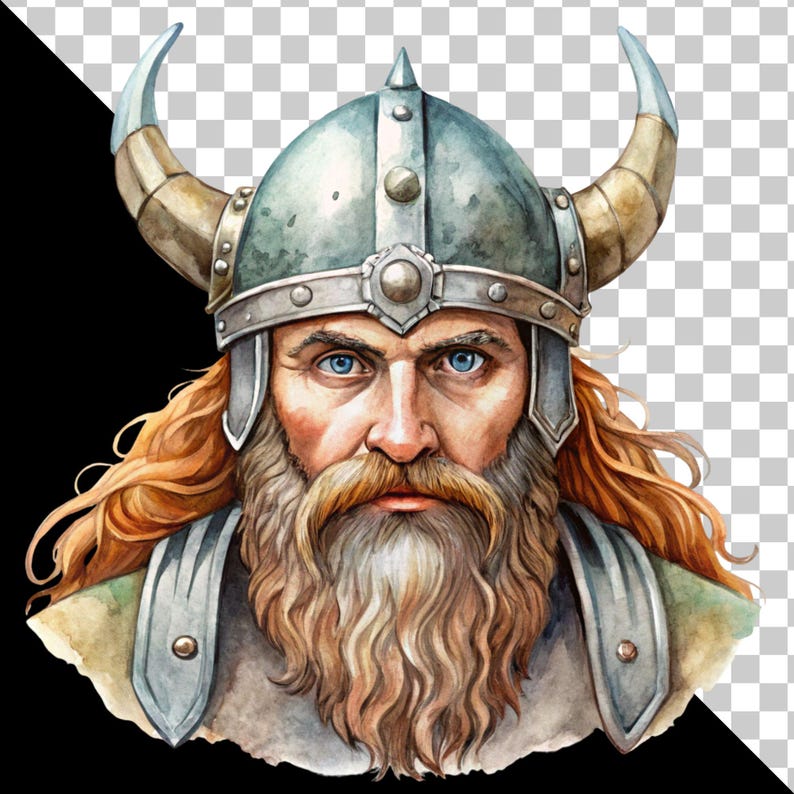 Watercolor Viking Clipart Bundle: Norse Gods, Warriors, and Drakkar ...