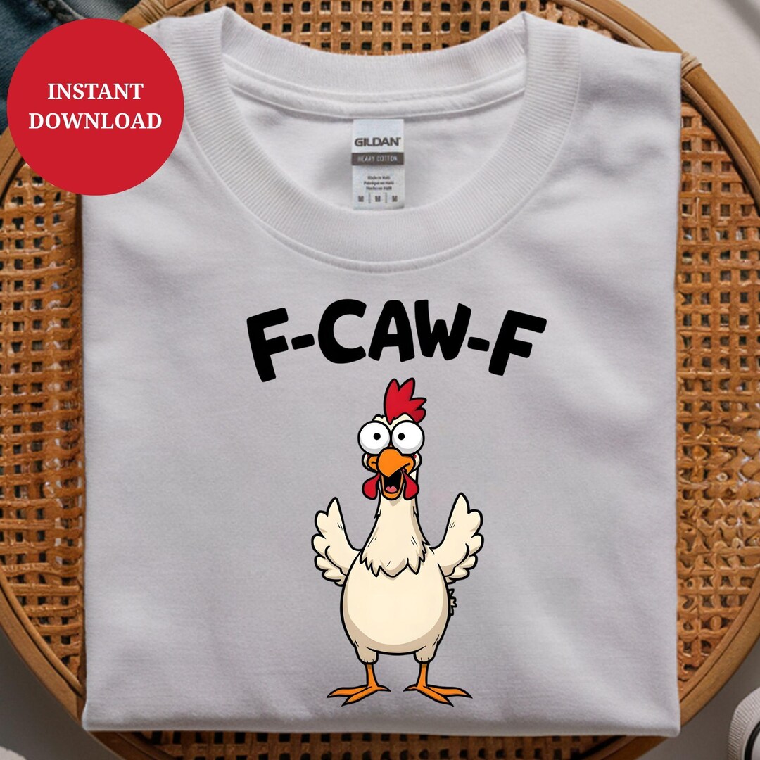 Funny F-caw-f Chicken PNG: Screaming Rooster Meme Clipart, Crazy Hen ...